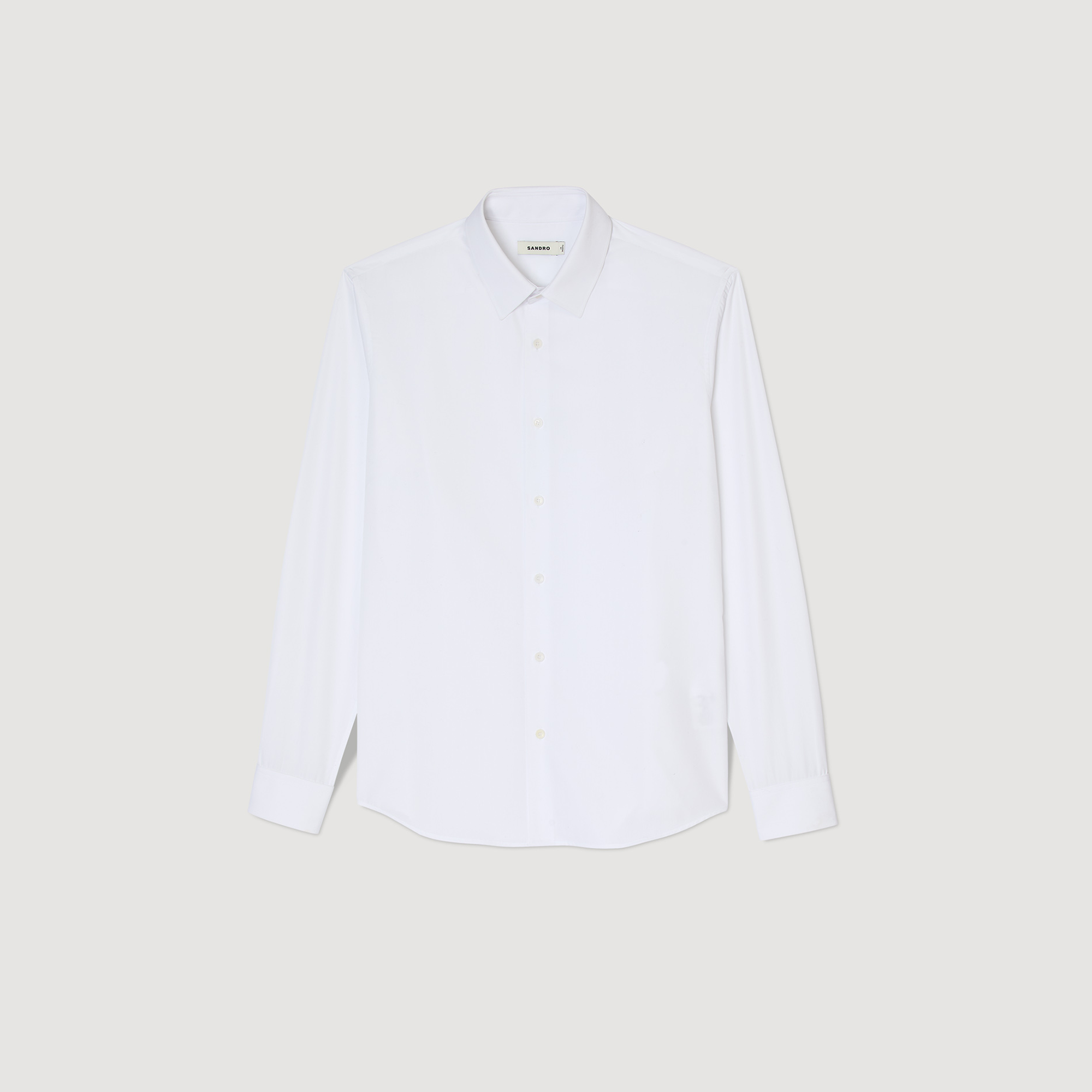 New Seamless Stretch Plain Shirt White